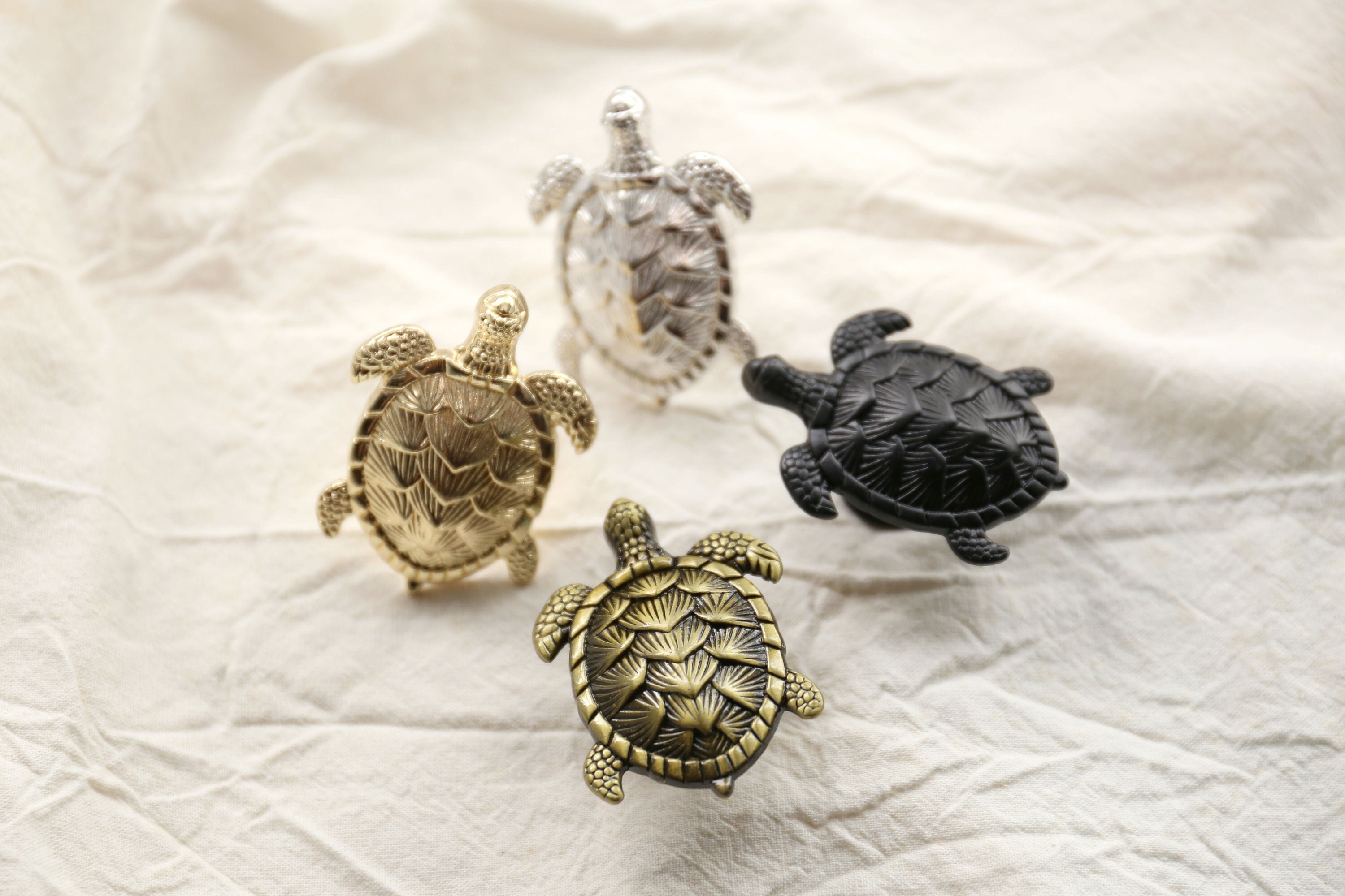 Turtle Drawer Knobs Bronze Cabinet Knobs Silver Drawer - Etsy