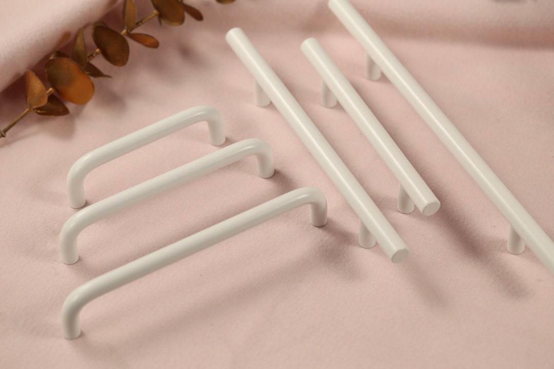 Minimalist White Drawer Handles Pulls Pure White Cabinet Pulls Knob ...