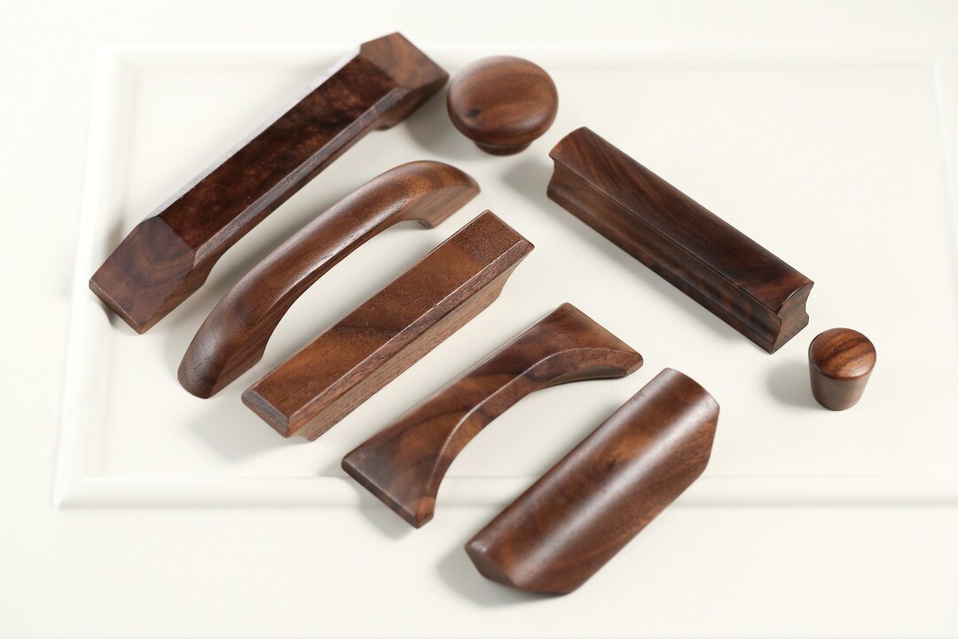 Walnut Cabinet Pulls, Wood Handles Pull, Drawer Knobs Handles, Walnut Wood Door Handle Pulls ...