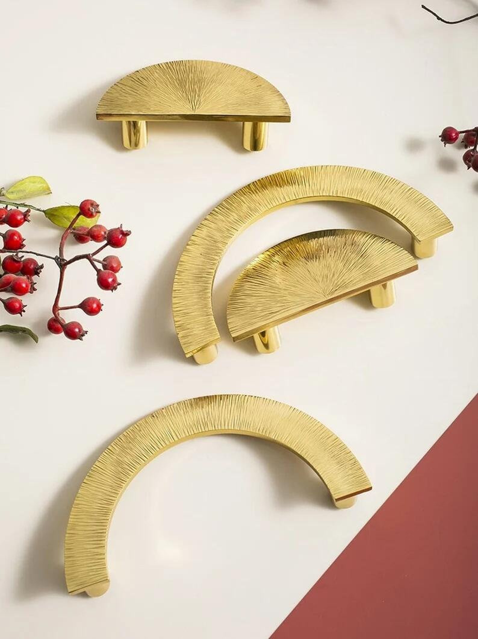 Hammered Solid Brass Round Knobs Round Cabinet Knobs Modern - Etsy