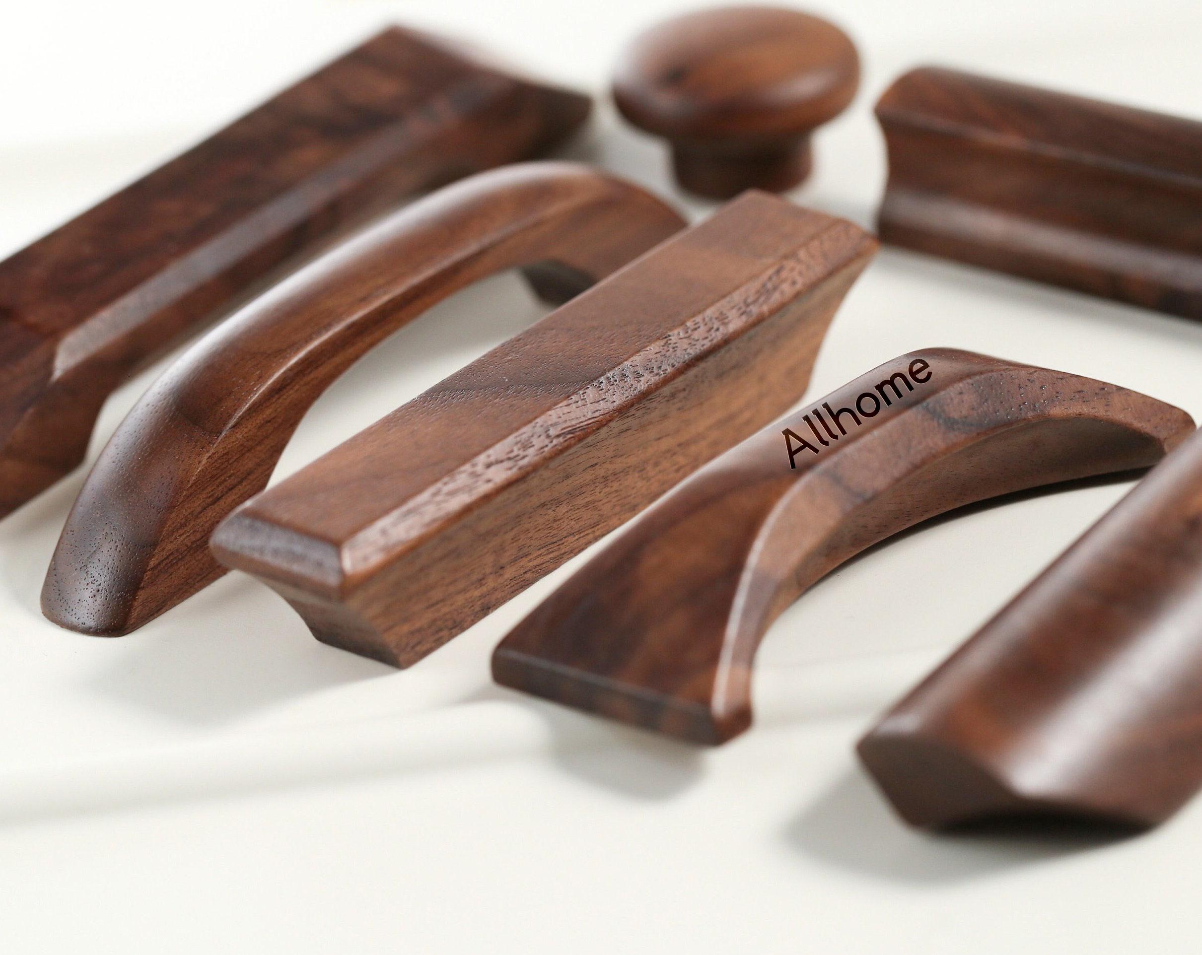 Walnut Cabinet Pulls, Wood Handles, Drawer Knobs Handles, Walnut Wood ...