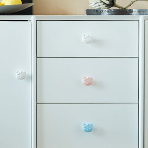 Ceramics Cat Cabinet Knob Handle Animal Cabinet Knob Drawer | Etsy