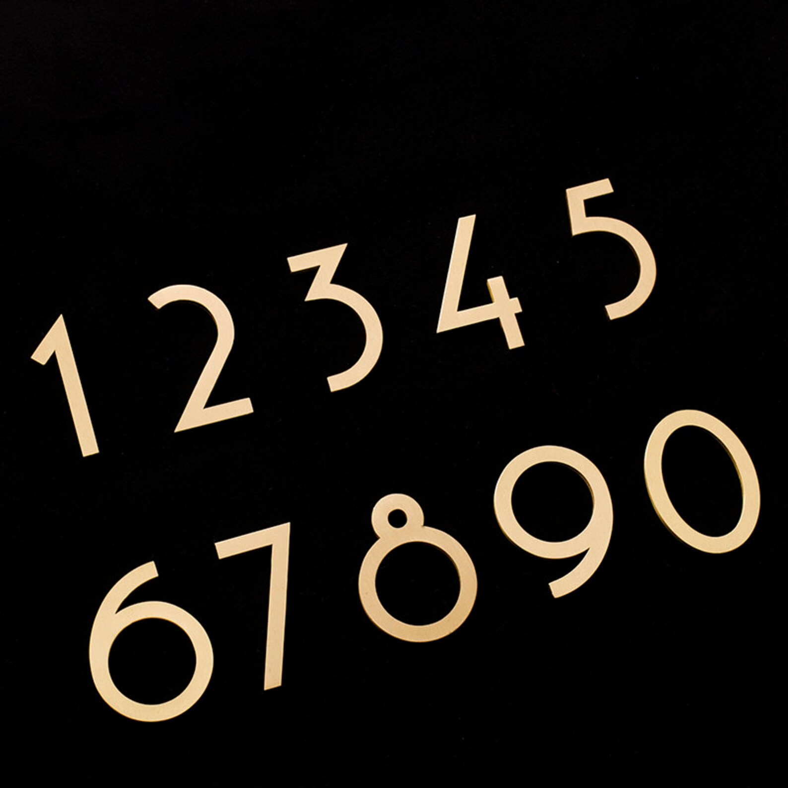 Elegant Brass House Door Numbers With Walnut Base/ Brass House - Etsy