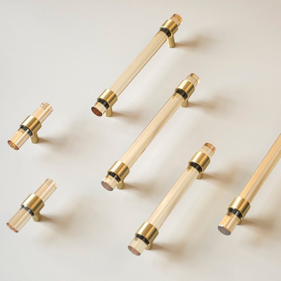Brass Acrylic Cabinet Pulls Lucite and Brass Handle Pull - Etsy