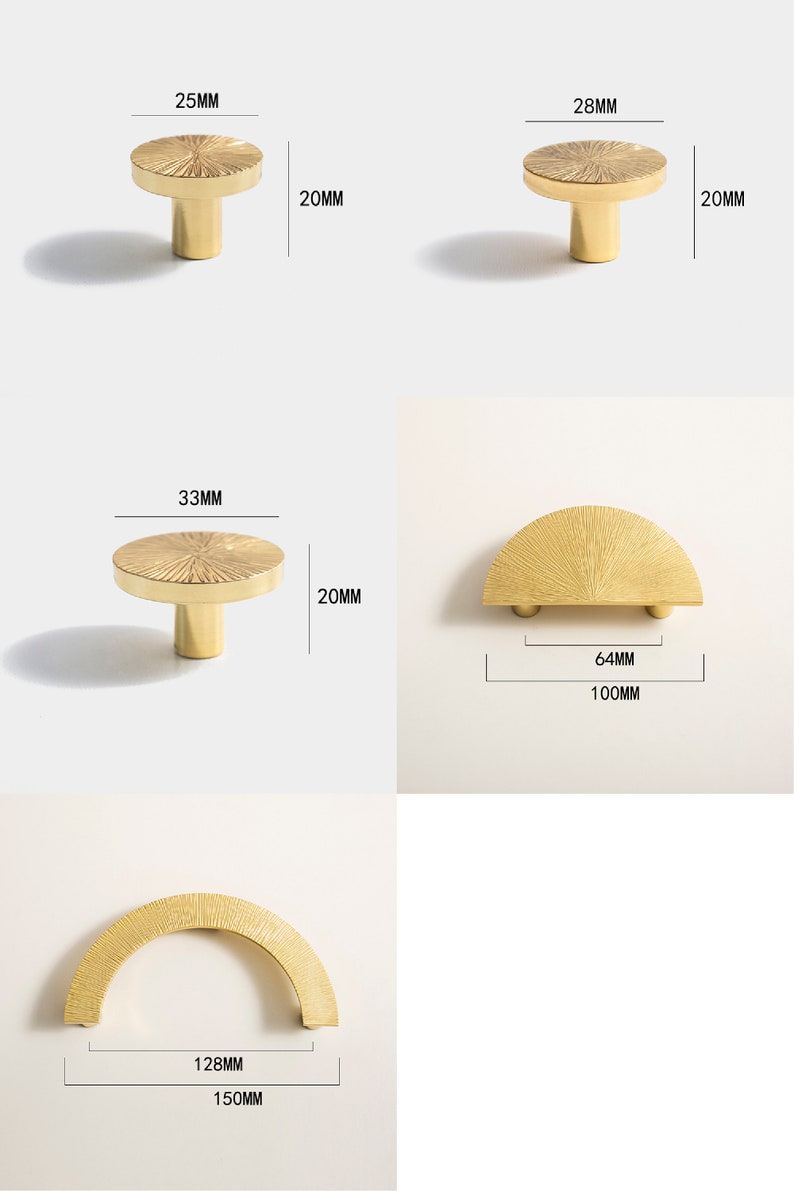 Hammered Solid Brass Round Knobs Round Cabinet Knobs Modern - Etsy