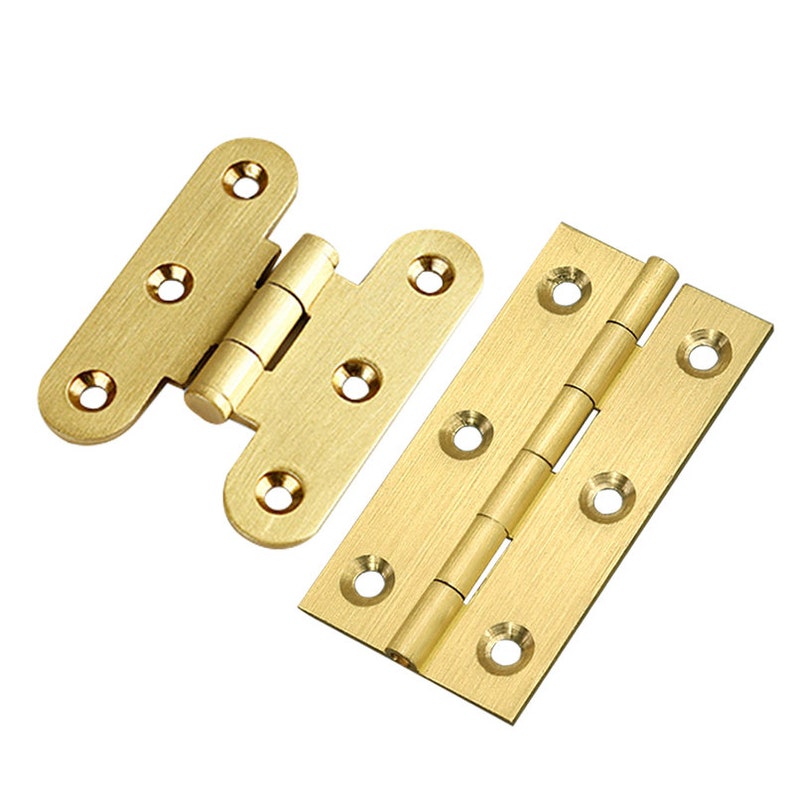 Mini Brass Hinges Brushed Brass Cabinet Drawer Hinges Brass Etsy