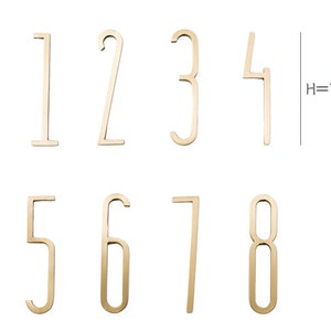 Modern Brass House Numbers Stickers/ Brass House Letter Sign / - Etsy
