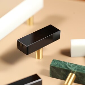 Green Marble Cabinet Pulls Crystal Drawer Knobs Pulls Handles/ Brass ...