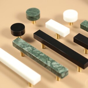 Natural Marble Cabinet Pulls, Marble Crystal Drawer Knobs Pulls Handles ...