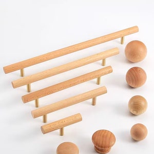 Boho Wood Cabinet Pulls Wood Drawer Knobs Handles Walnut - Etsy