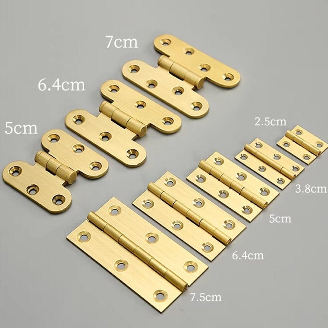 Mini Brass Hinges Brushed Brass Cabinet Drawer Hinges Brass Etsy