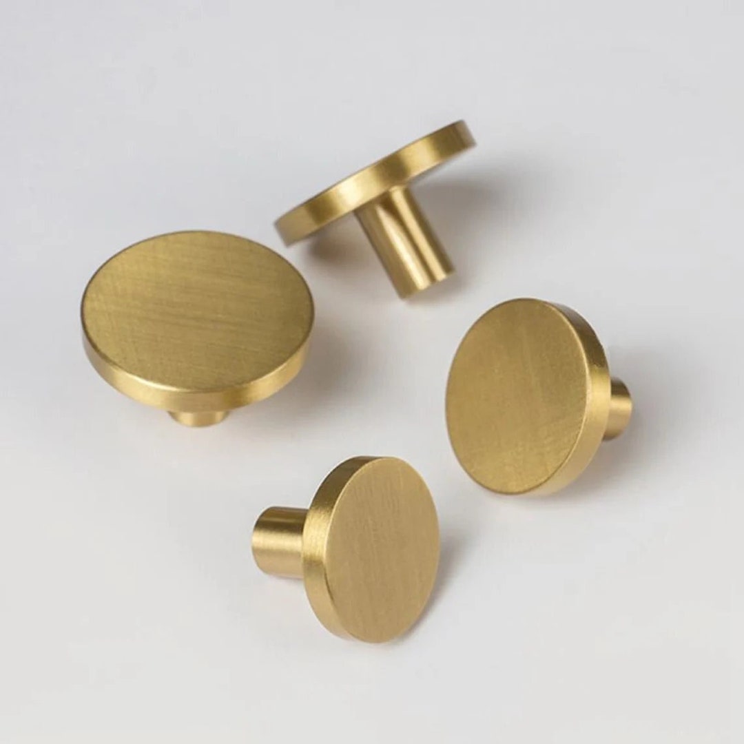 Brushed Brass Cabinet Knobs Brass Dresser Knob Modern Drawer - Etsy