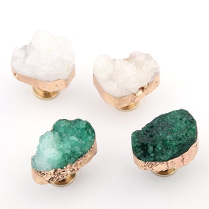Green Crystal Brass Base Drawer Handle Knob Cabinet Knobs Pull - Etsy