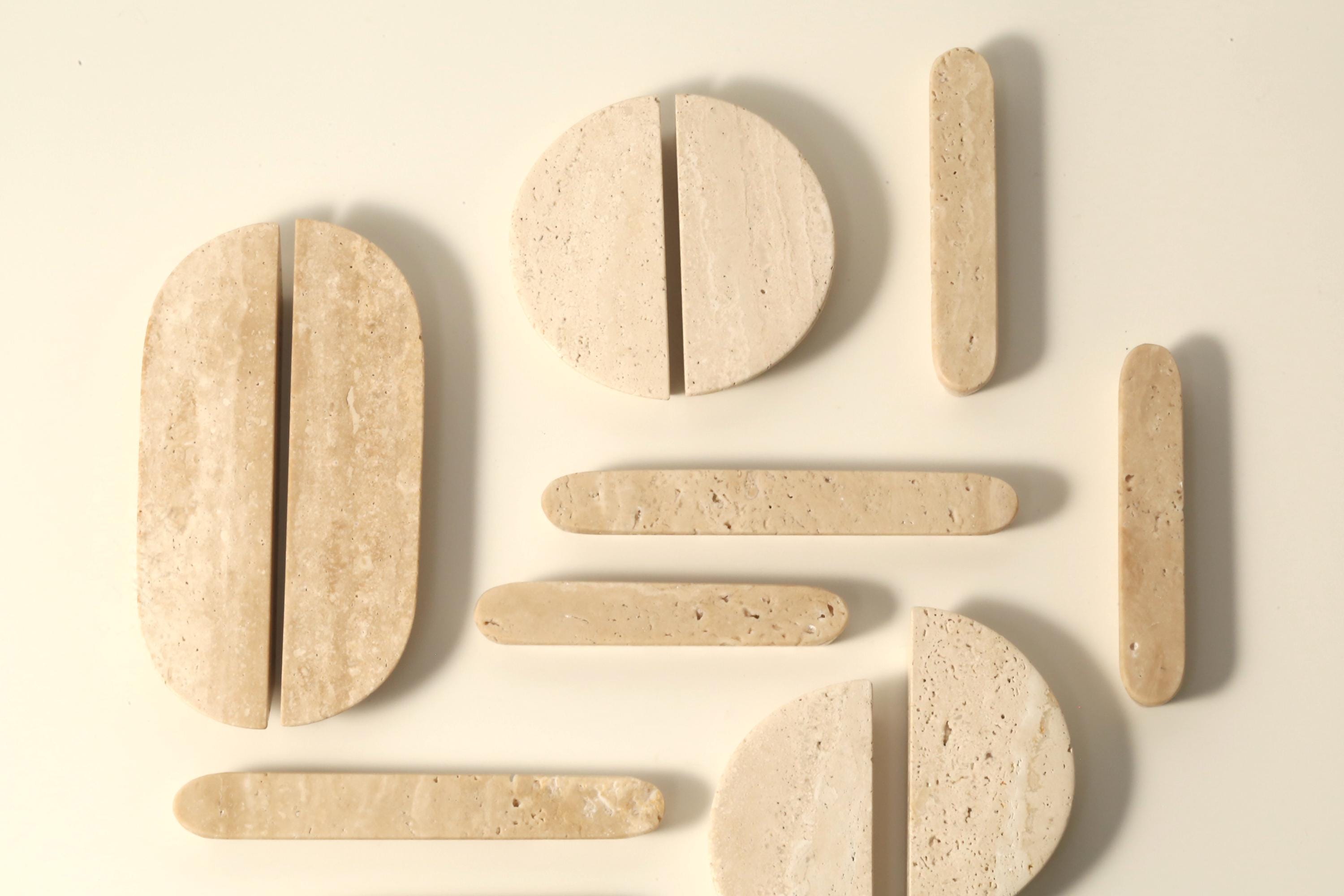 Natural Travertine Drawer Knobs Handles, Custom Engraved Art Travertine ...