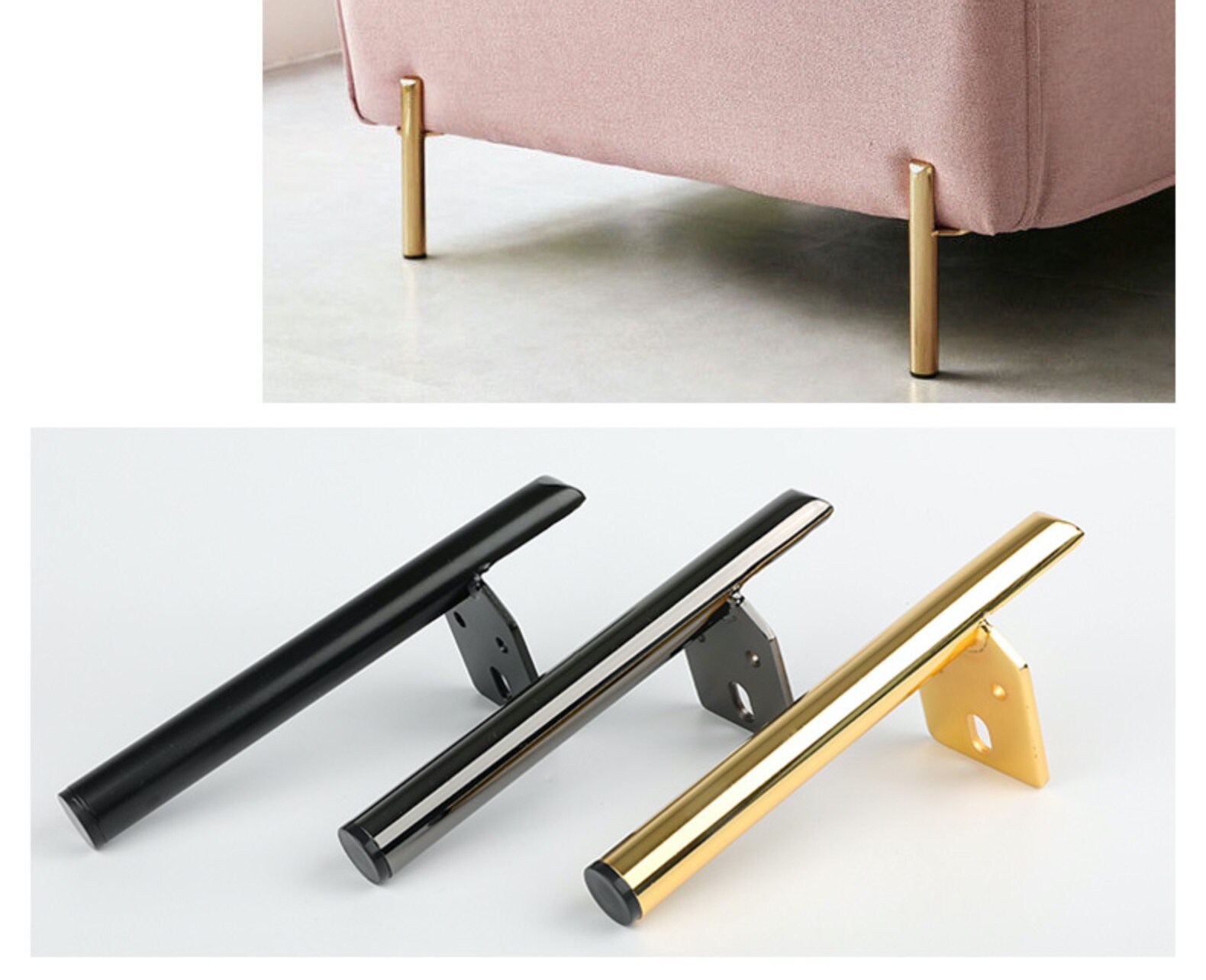 4pcs Black Silver Table Legs Credenza Feet DIY Modern | Etsy