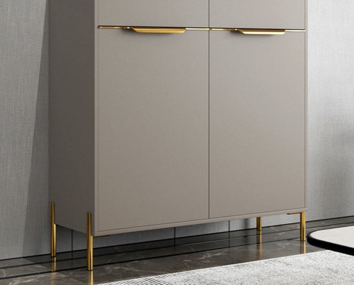 4pcs Black Silver Table Legs Credenza Feet DIY Modern | Etsy