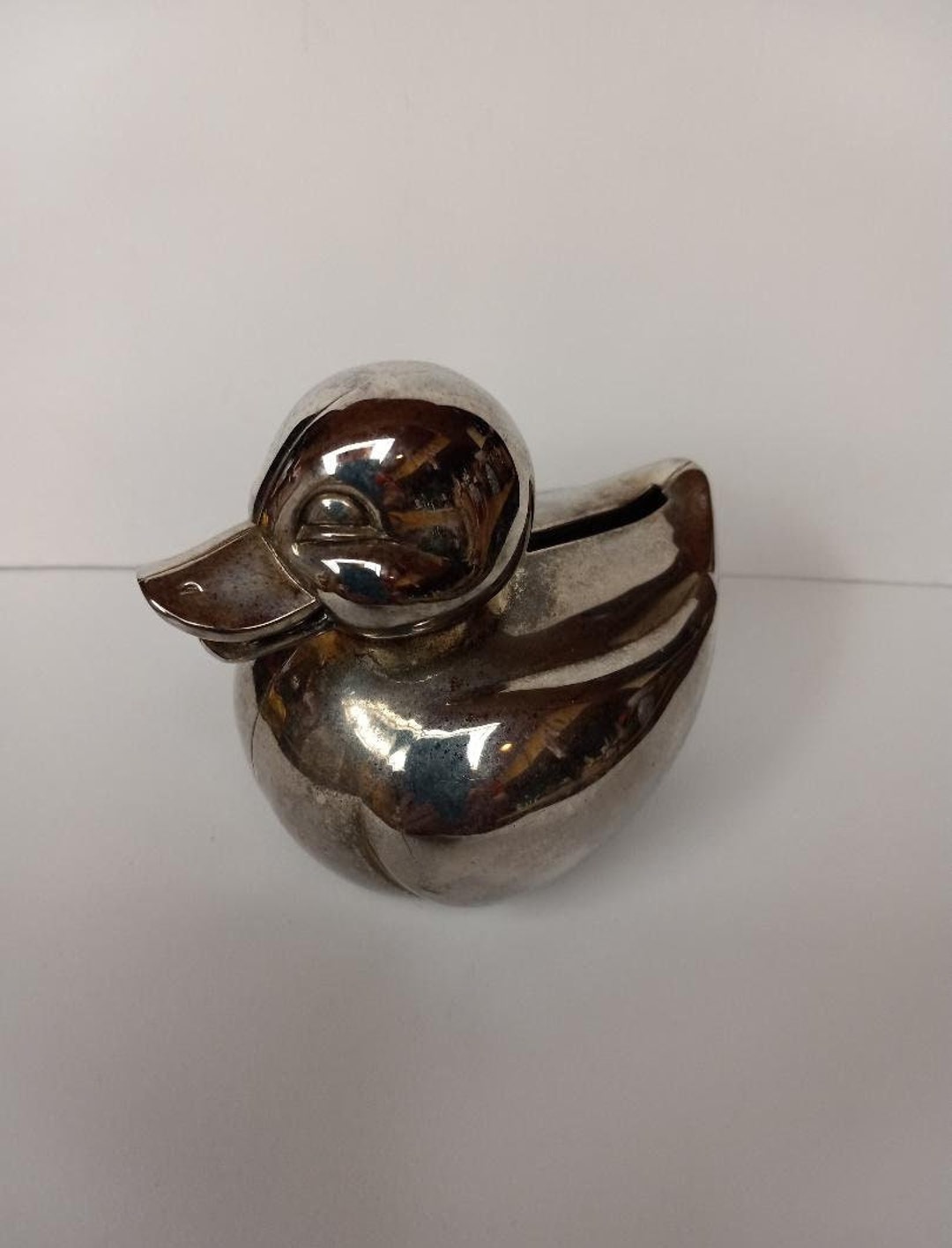 Vintage Silver Plated Metal Kids/babies Duck Bank - Etsy