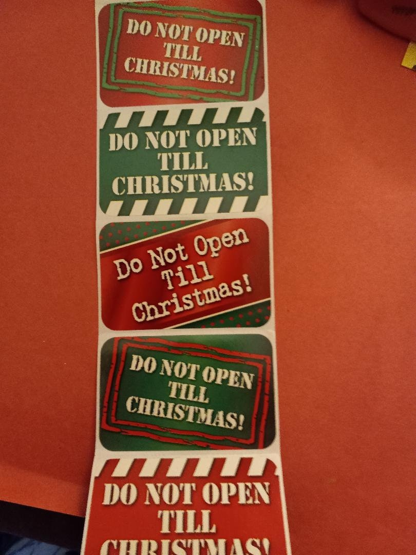 Christmas Wrapping Paper Stickers "do Not Open Until Christmas" 40 ...