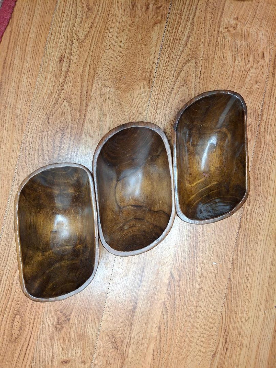 Vintage Wooden Bowls Set of 3 Maggie of Mexico Signed - Etsy