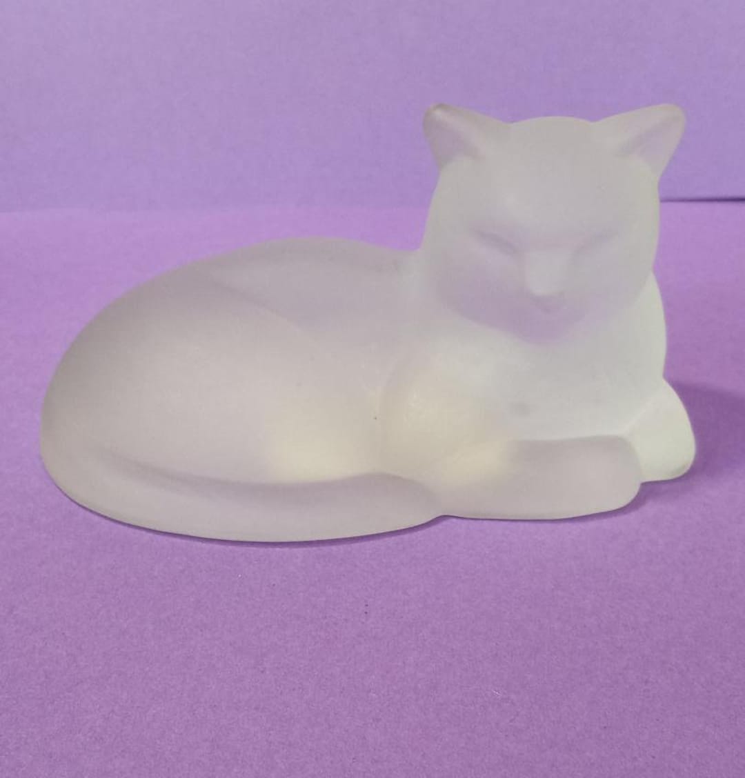 Vintage Frosted Glass Napping Cat Figurine Christmas - Etsy