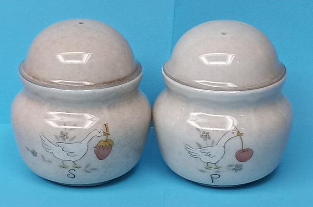 Vintage Goose Marmalade Salt and Pepper Stoneware Shakers - Etsy