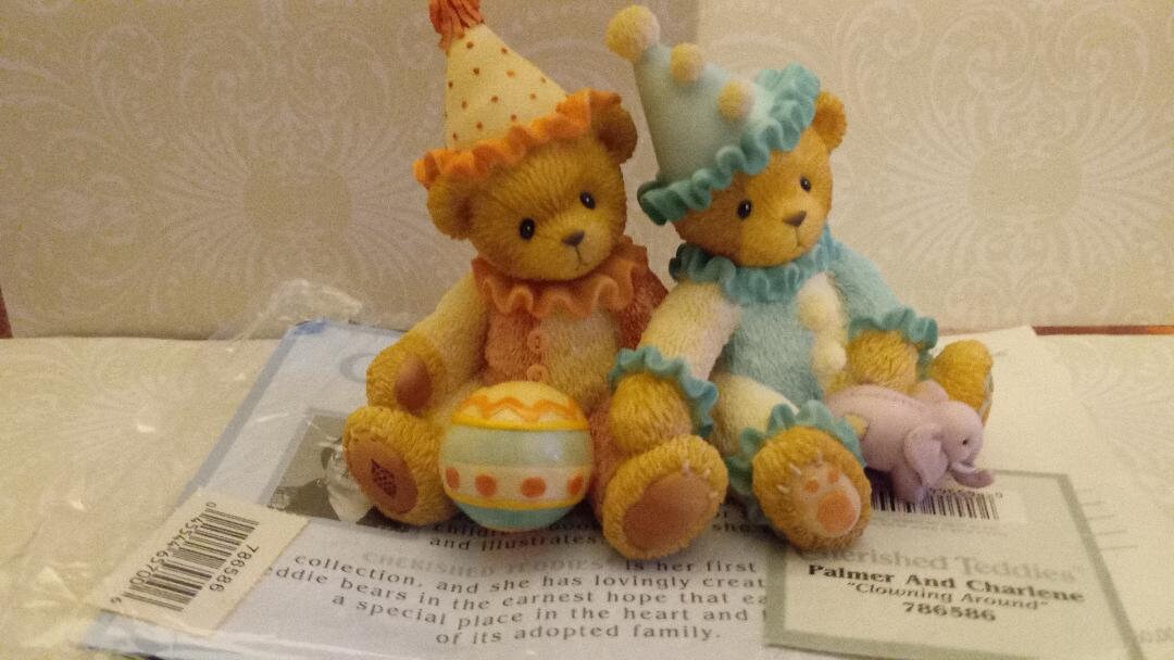 Cherished Teddies Collectable Bears Palmer and Charlene "clowning ...