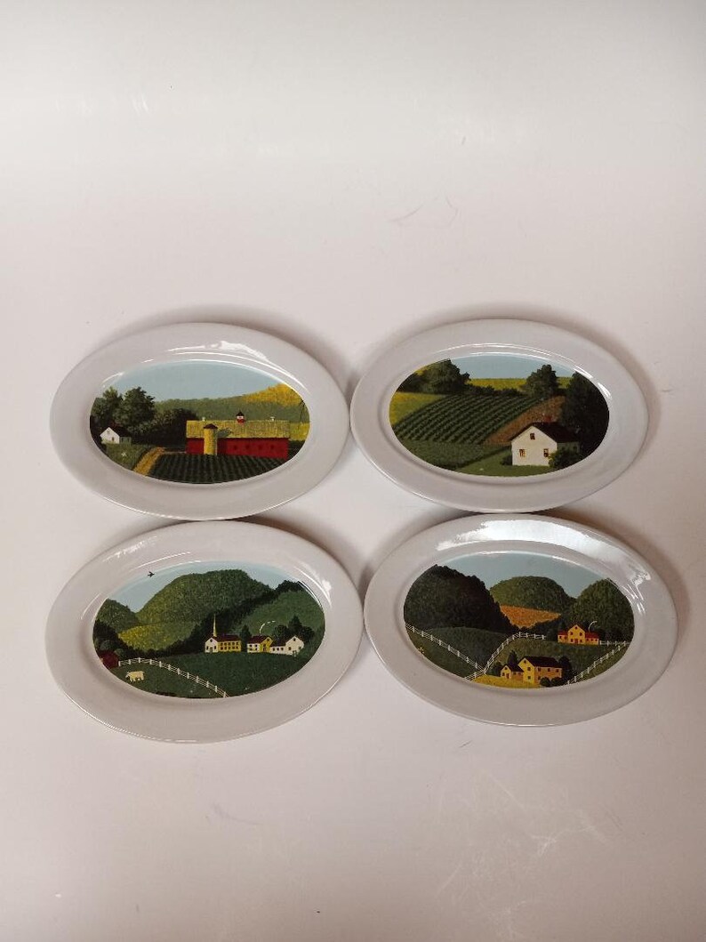 Vintage Nantucket Home Oval Plates 6 X 4 Set of 4 - Etsy