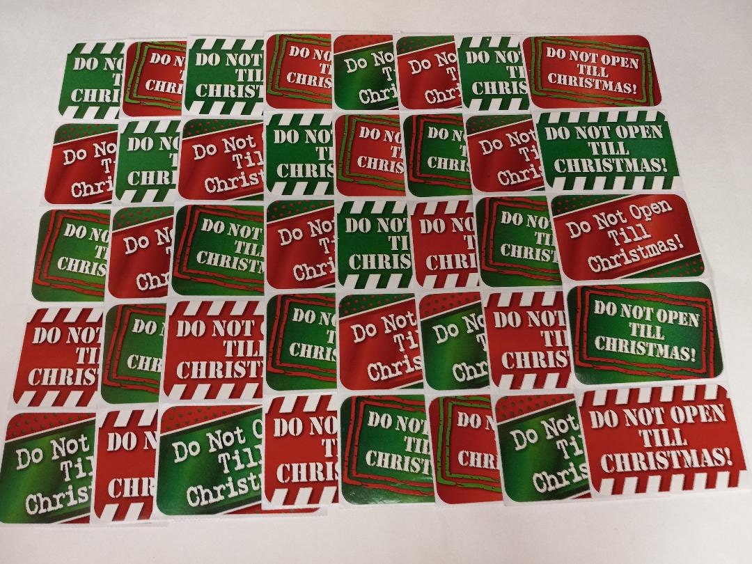 Christmas Wrapping Paper Stickers "do Not Open Until Christmas" 40 ...