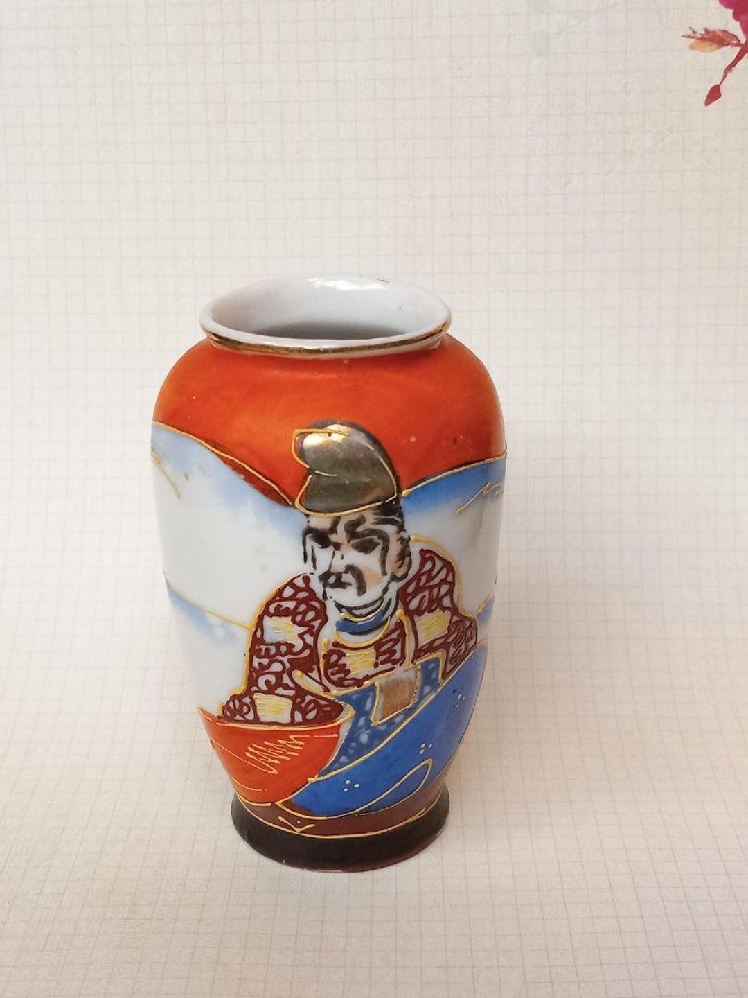 Vintage WW2 Occupied Japanese Hand Painted Porcelain Mini Vase - Etsy