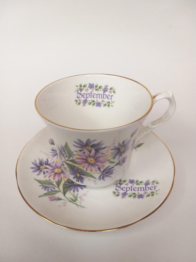 Vintage Springfield Purple Floral Bone China Teacup and Saucer - Etsy
