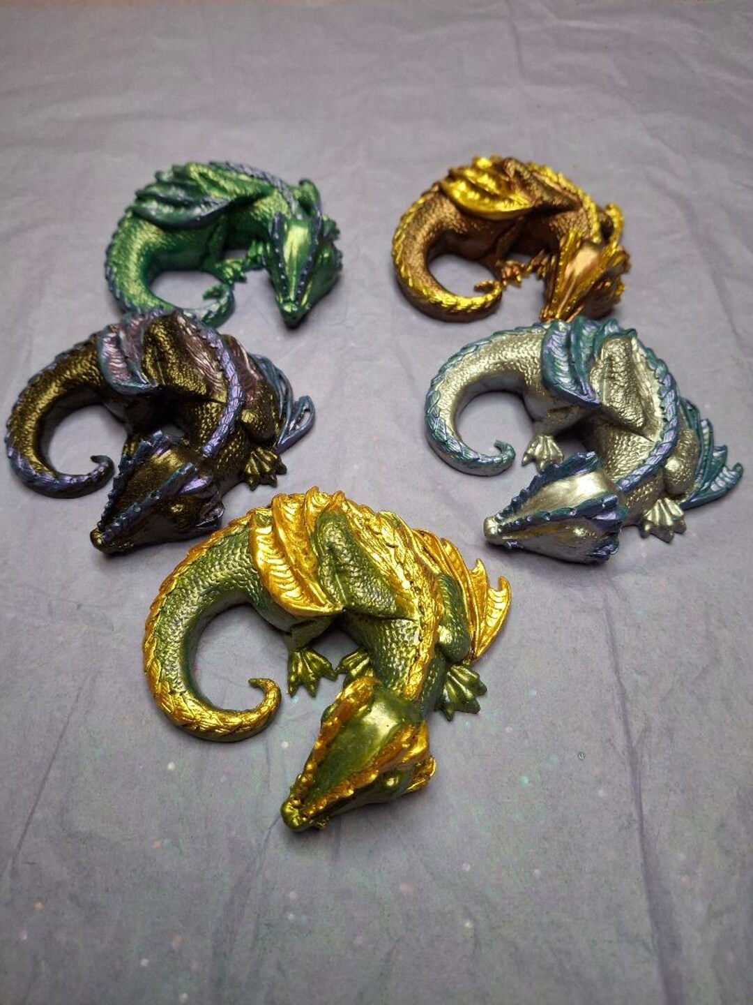 Mythical Fantasy Resin Crafted Dragon, Hand Painted, Your Choice ...