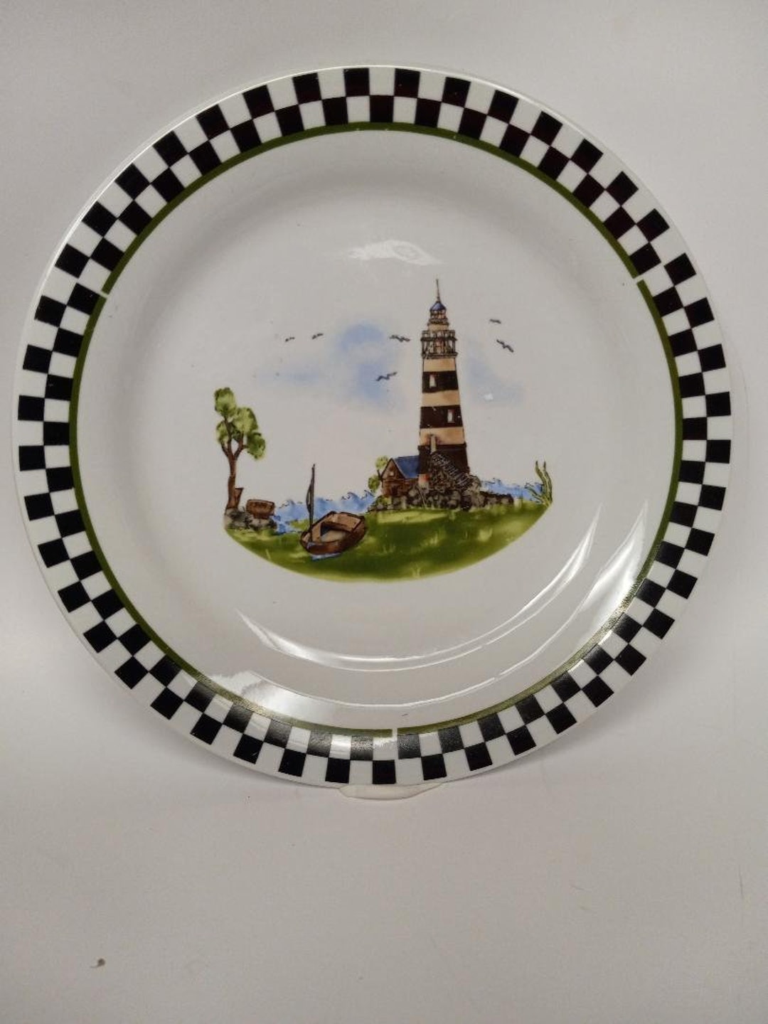 Vintage Lighthouse by the Sea Collectable Plate 10" Diameter Alco ...