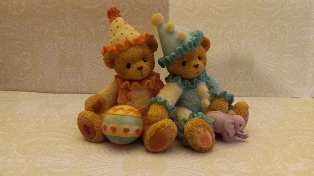 Cherished Teddies Collectable Bears Palmer and Charlene "clowning ...