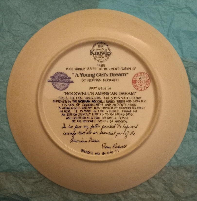 Vintage "norman Rockwell's American Dream", "a Young Girls Dream ...