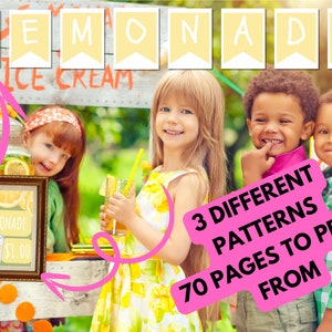SUMMER LEMONADE STAND Poster Bundle, Editable Template, Summer Kids ...