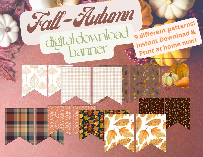 Fall/autumn Festive Holiday Banner. Thanksgiving & Friendsgiving Decor ...