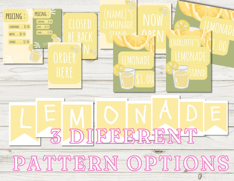 SUMMER LEMONADE STAND Poster Bundle, Editable Template, Summer Kids ...