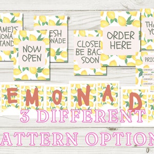 SUMMER LEMONADE STAND Poster Bundle, Editable Template, Summer Kids ...