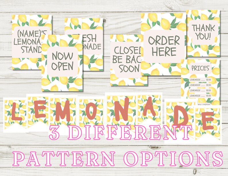 SUMMER LEMONADE STAND Poster Bundle, Editable Template, Summer Kids Lemonade Sale, 70 Pg Instant ...