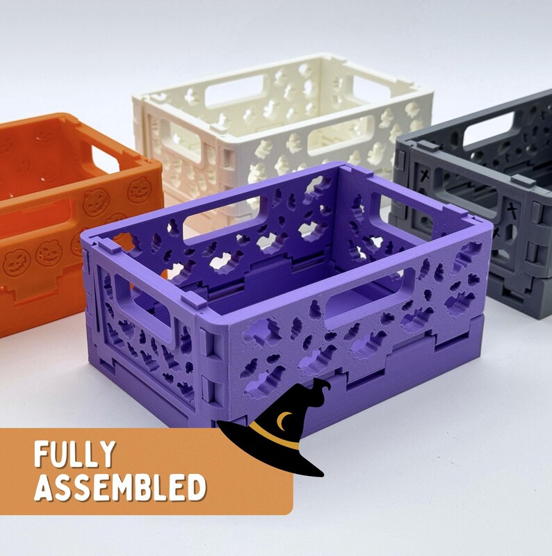 3D Printable Storage Crates Spooky Crates (4 Patterns) STL Files - Etsy