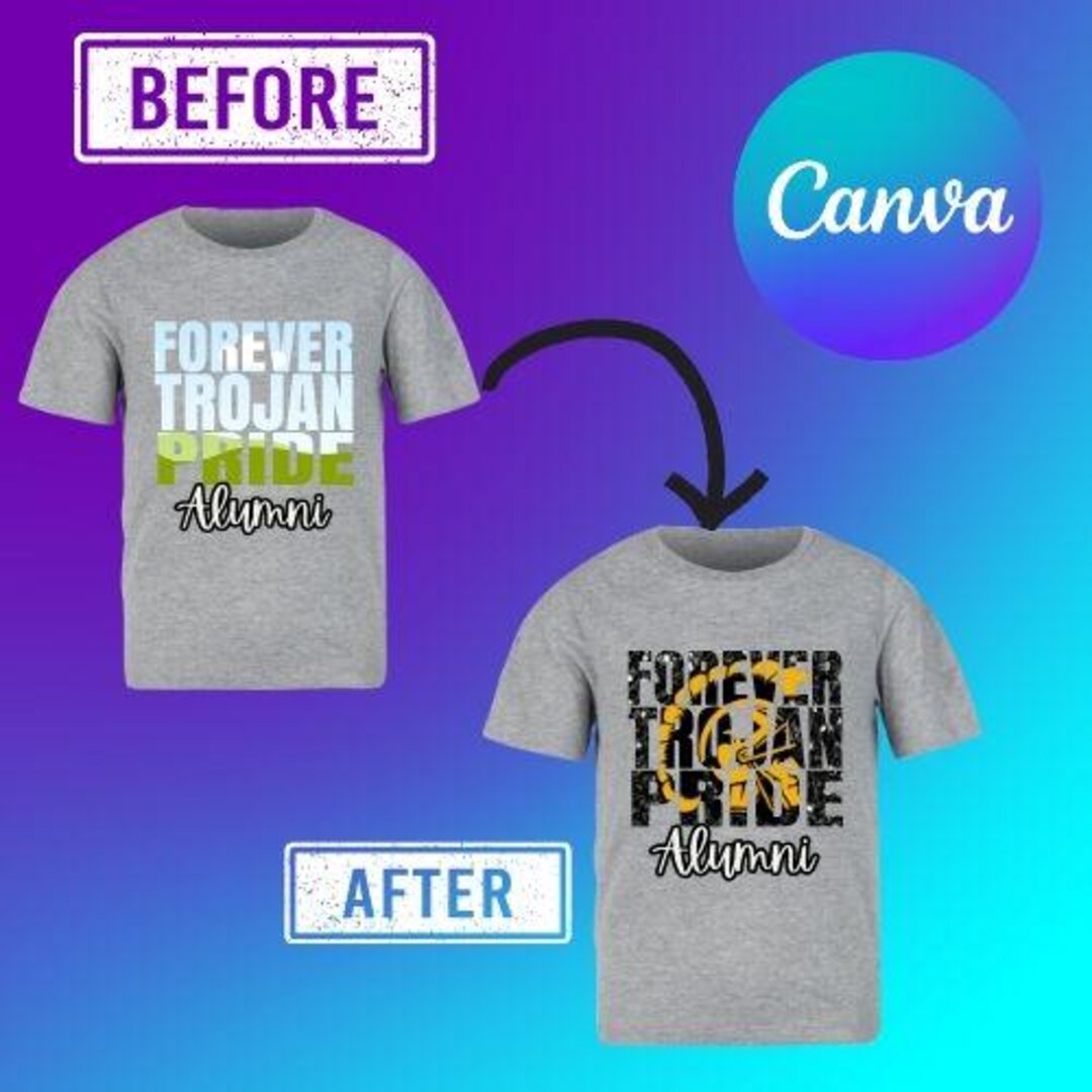 Forever Trojan Pride Canva Frame Template - Etsy