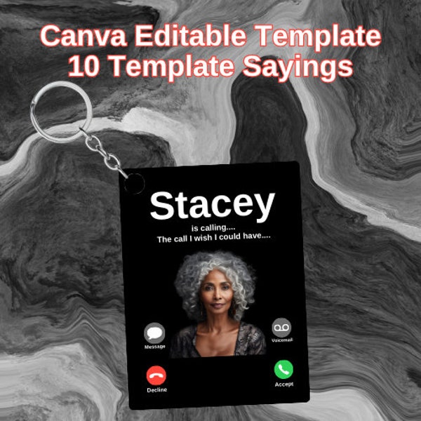 Memorial Phone Call Keychain Template - Etsy