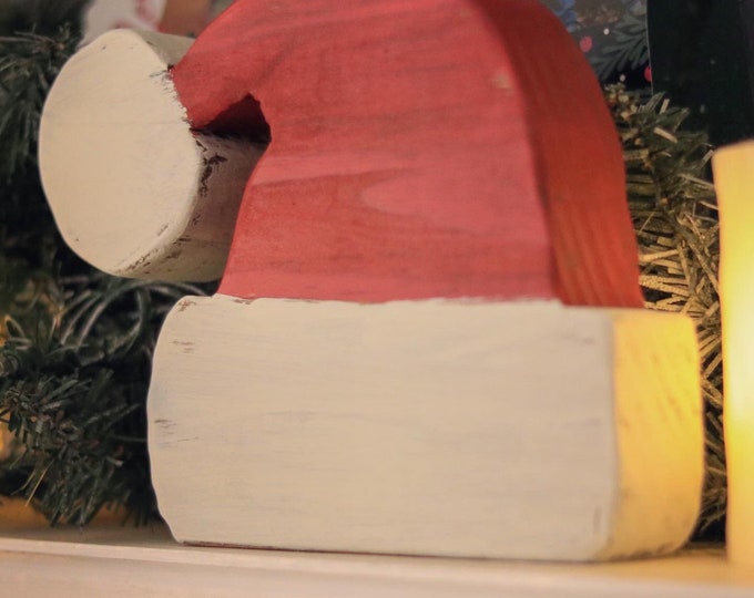 Santa Hat, Wooden Decor, Wood Santa Hat, Christmas Decor - Etsy