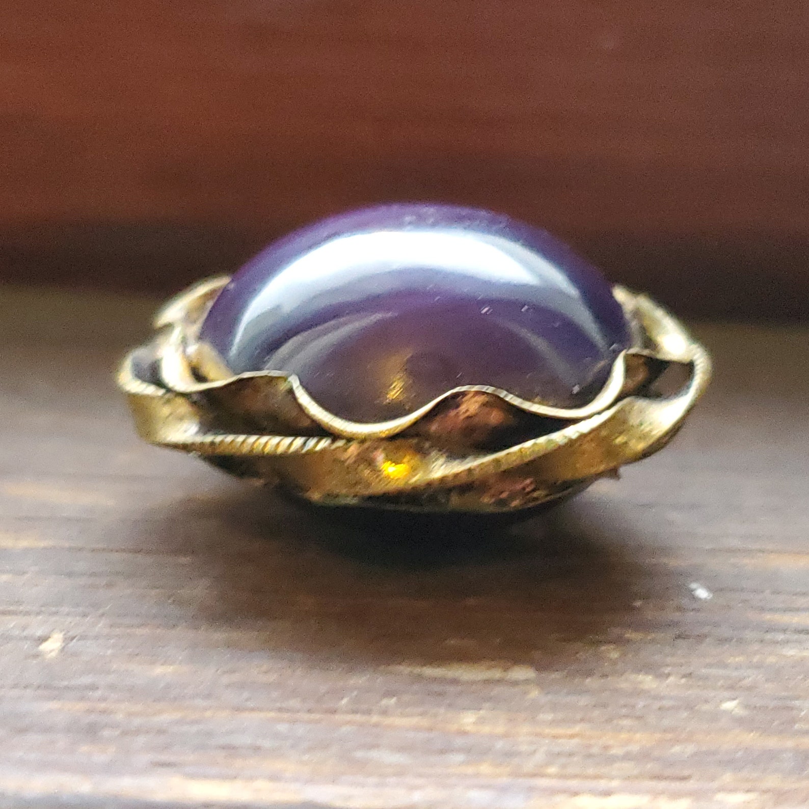 Purple Swirl Agate and Gold Tone Thick 1970's Pendant - Etsy