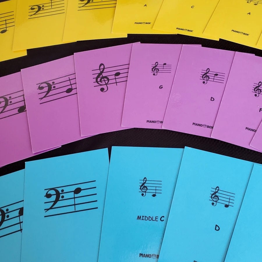 Flash Cards Notes! Leveled Treble Clef and Bass Clef Music Note ...