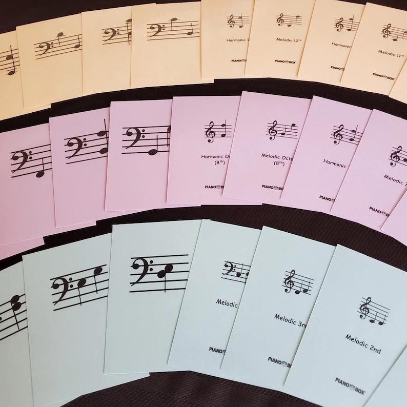 Flash Cards Intervals! Treble & Bass Clef, Melodic and Harmonic ...