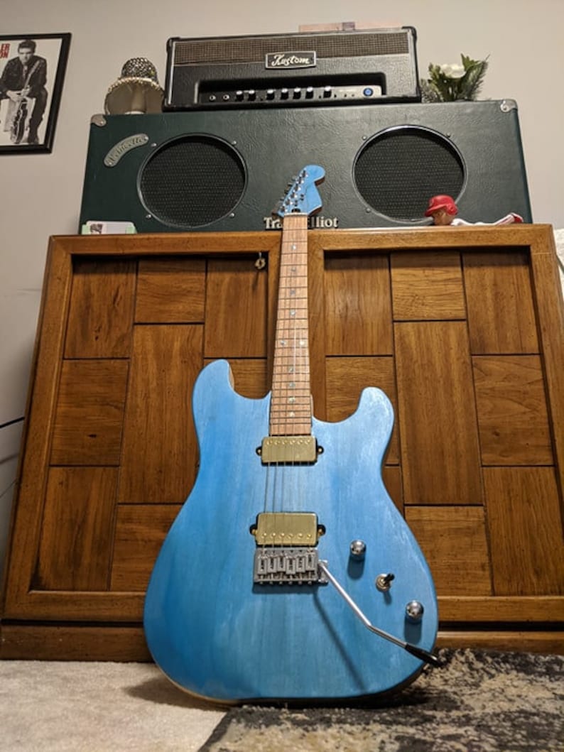 Blue Handmade Electric Guitar - Etsy