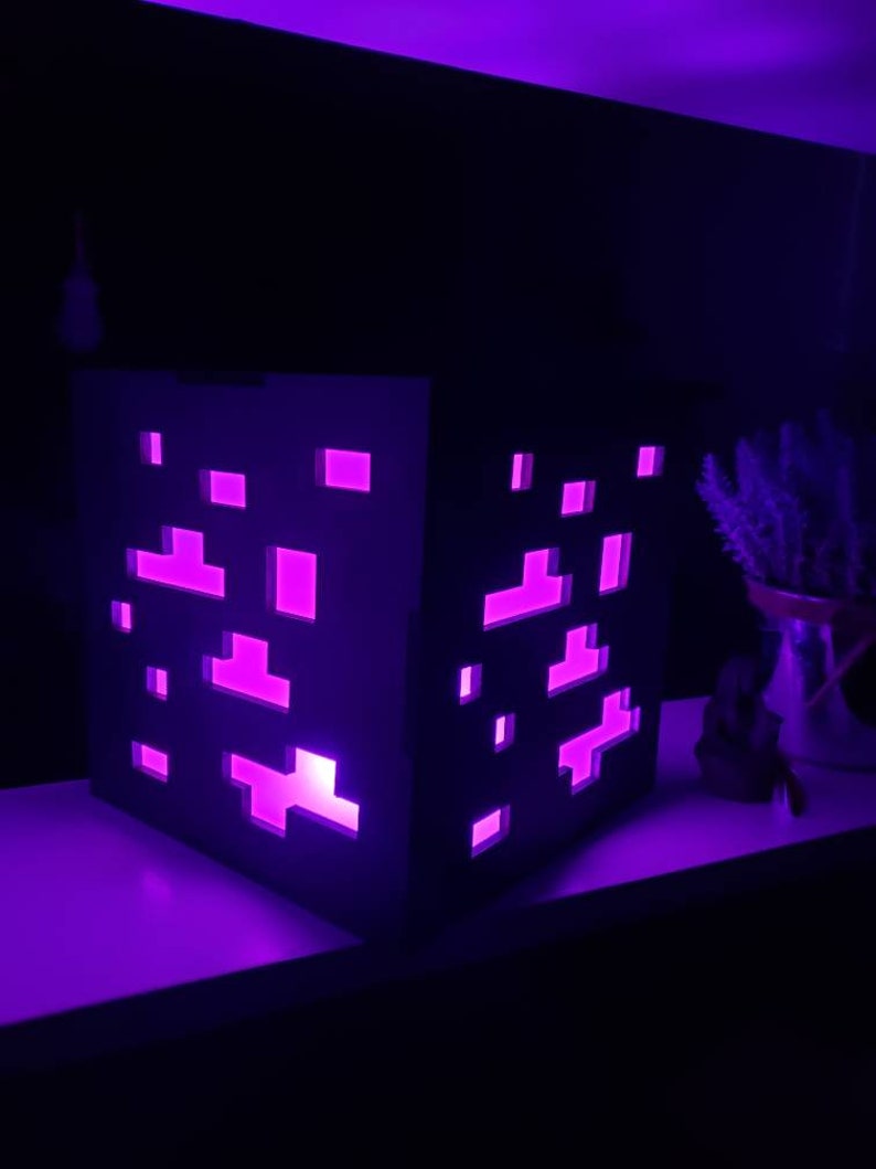 Wooden Ore Block Minecraft Style RGB LED 16 Color Changing - Etsy Norway