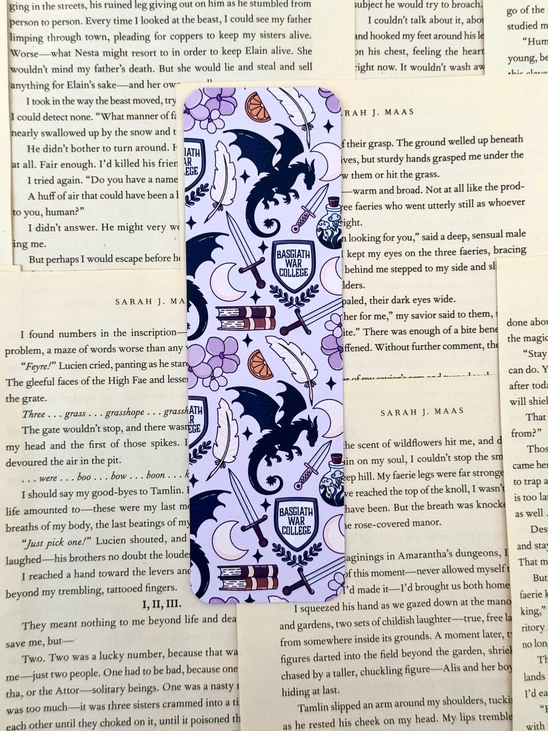 Fourth Wing Inspired Purple Bookmark | Basgiath War College | Violet ...