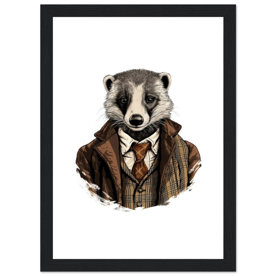 The Sophisticated Badger: Draped in Tweed, an Unparalleled Display of ...